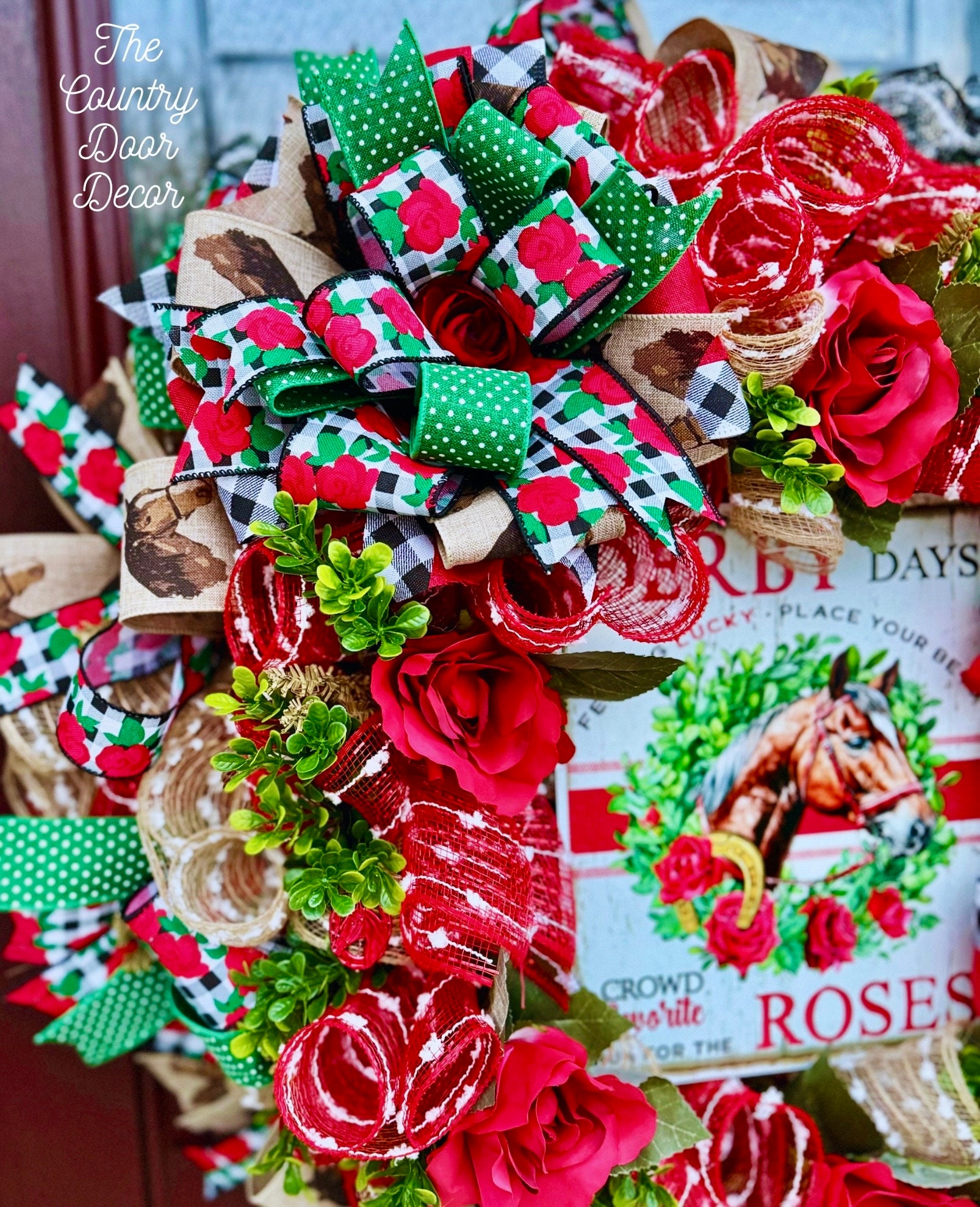 Kentucky Derby Wreath, Handcrafted Derby Wreath, Unique Kentucky Derby ...