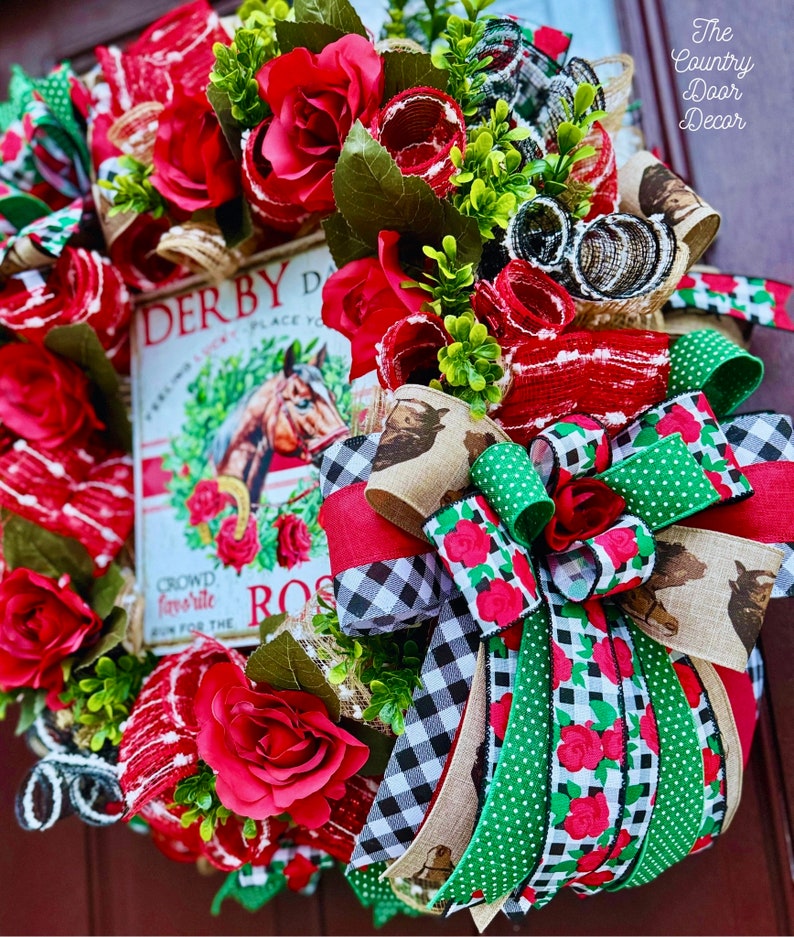 Kentucky Derby Wreath, Handcrafted Derby Wreath, Unique Kentucky Derby ...