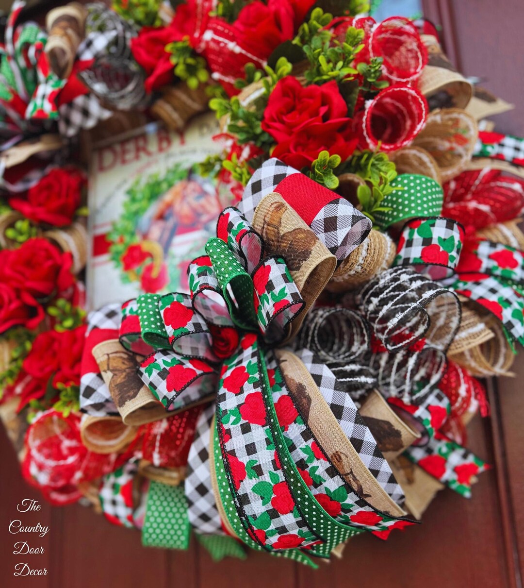 Kentucky Derby Wreath, Handcrafted Derby Wreath, Unique Kentucky Derby ...