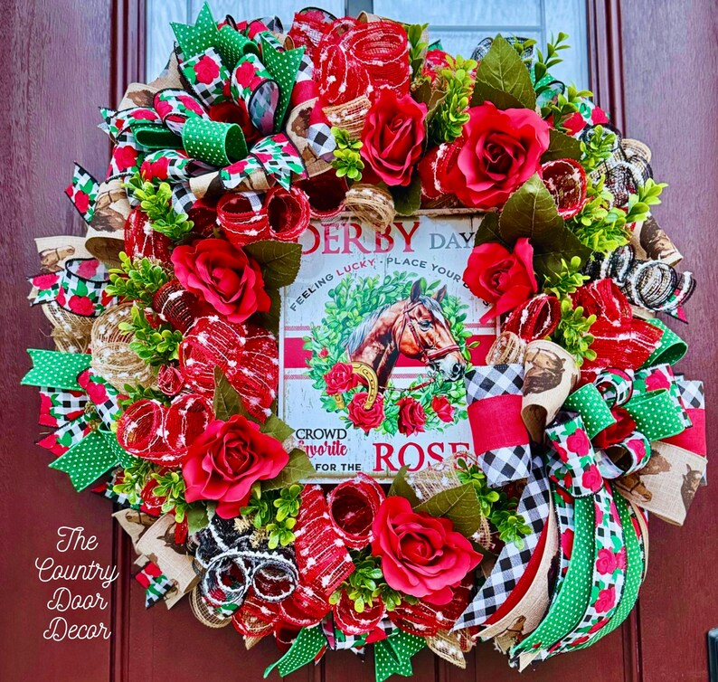 Kentucky Derby Wreath, Handcrafted Derby Wreath, Unique Kentucky Derby ...