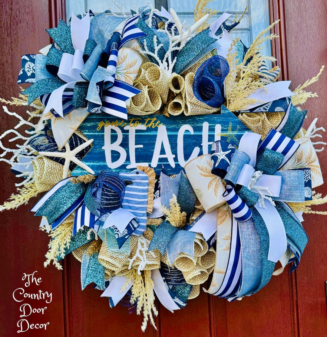 Handcrafted Beach Wreath: Coastal Seashells & Starfish Decor - Etsy