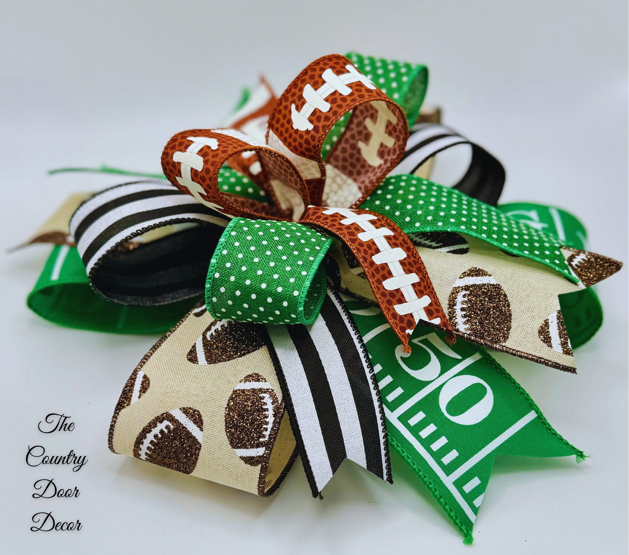 Red Ribbon For Mums Whaline Football Wired Edge Ribbon 2 Rolls ...