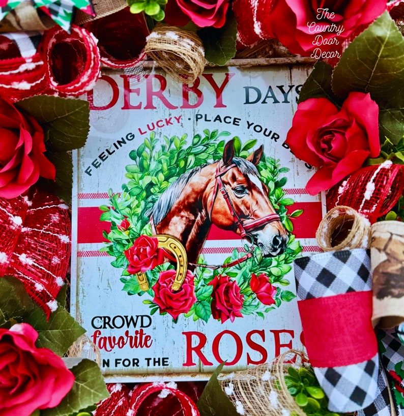 Kentucky Derby Wreath, Handcrafted Derby Wreath, Unique Kentucky Derby ...