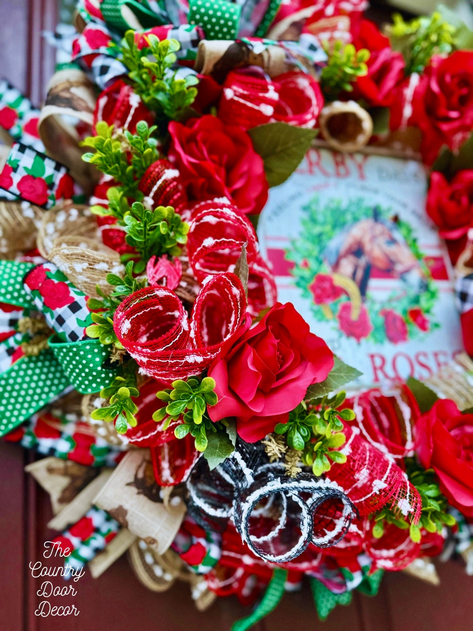 Kentucky Derby Wreath, Handcrafted Derby Wreath, Unique Kentucky Derby ...