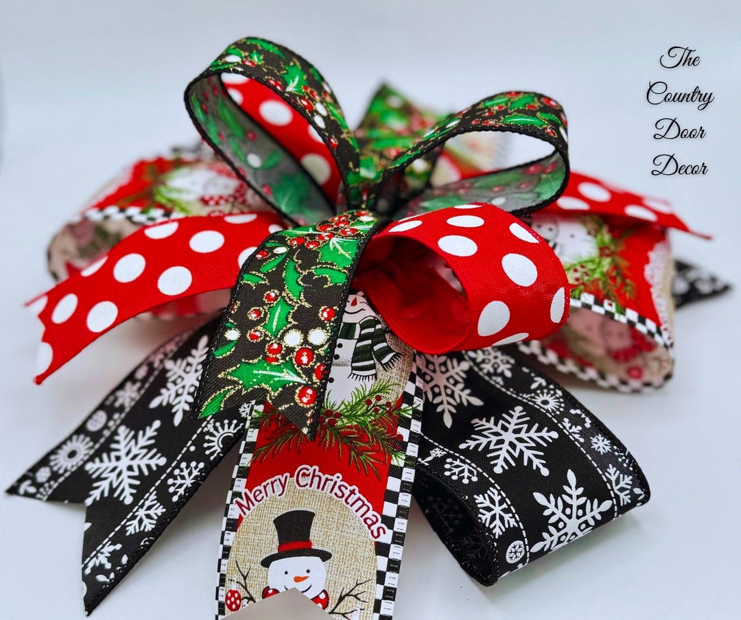 Snowman Christmas Bow, Snowflake Christmas Bow, Christmas Tree Bows ...