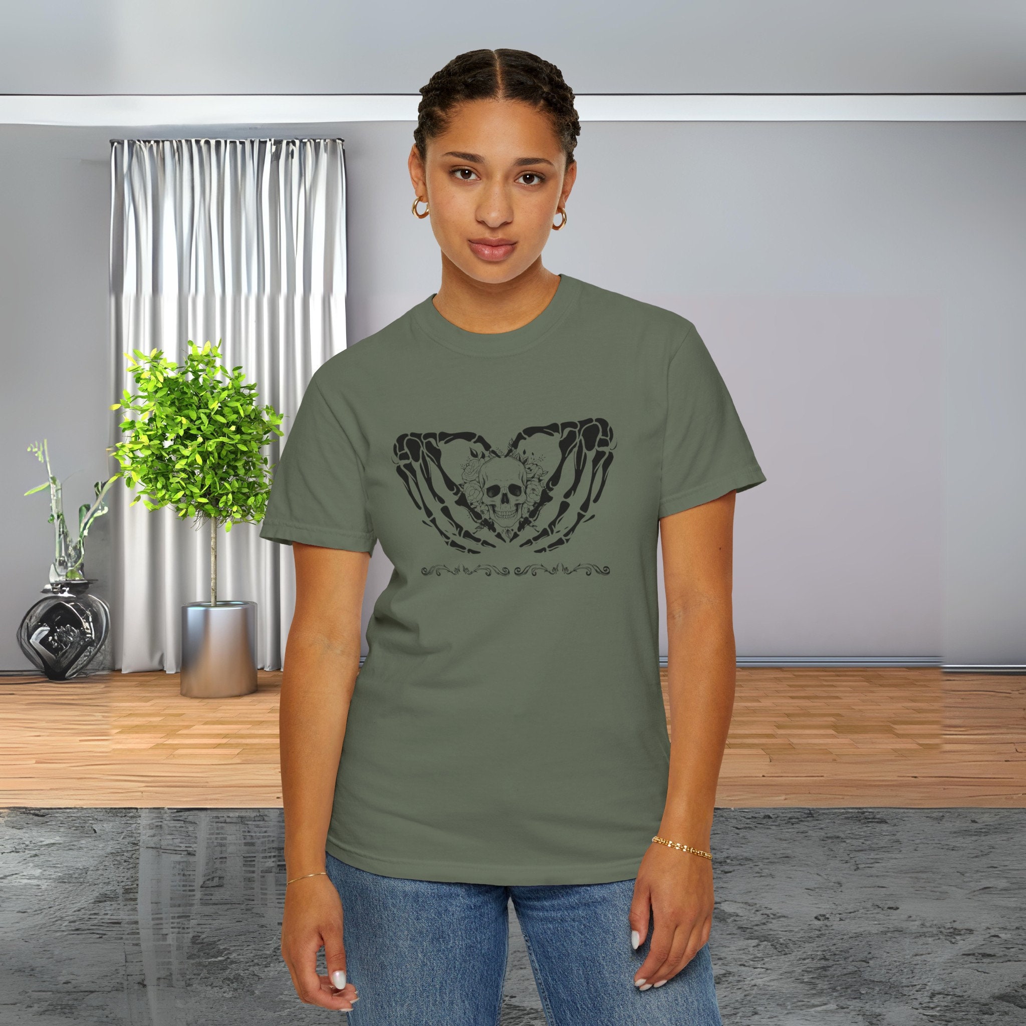 Gothic Skull Shirt Skull Roses Skull Tshirt Gothic Funny Weird Skull