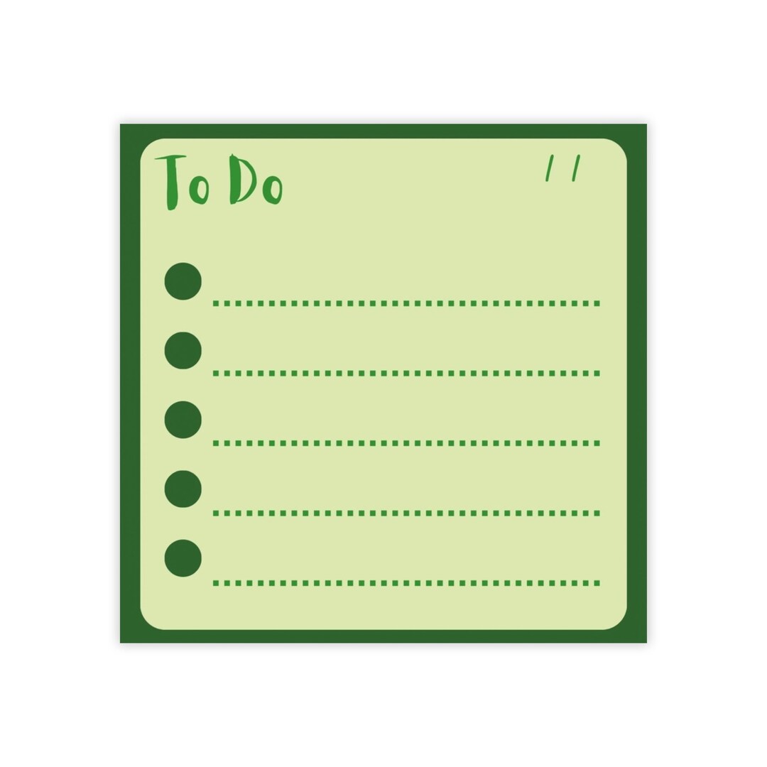 Green To-do List, Post-it Notes, Schedule, Stationary for Planners ...
