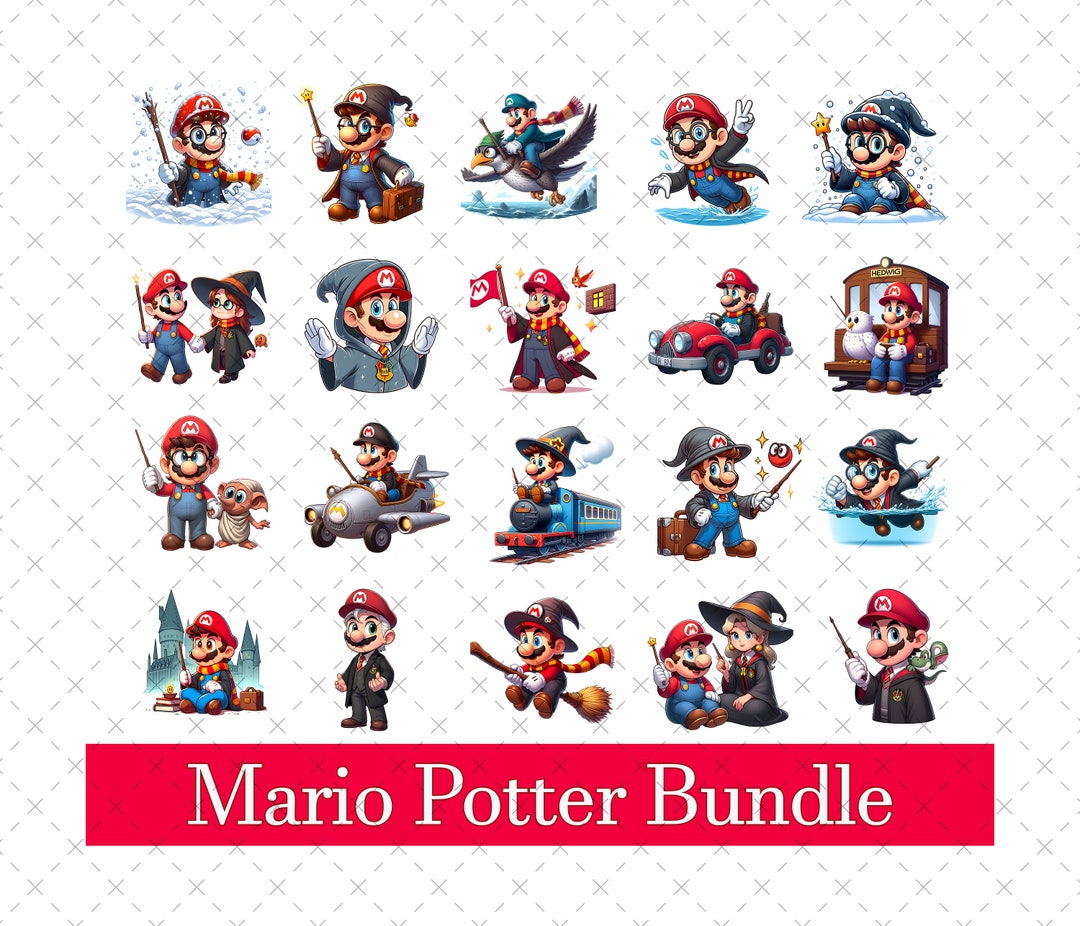 Super Mario Potter-Png-Bundle, 20-Png-Bungle, Super Mario-Png, Super ...