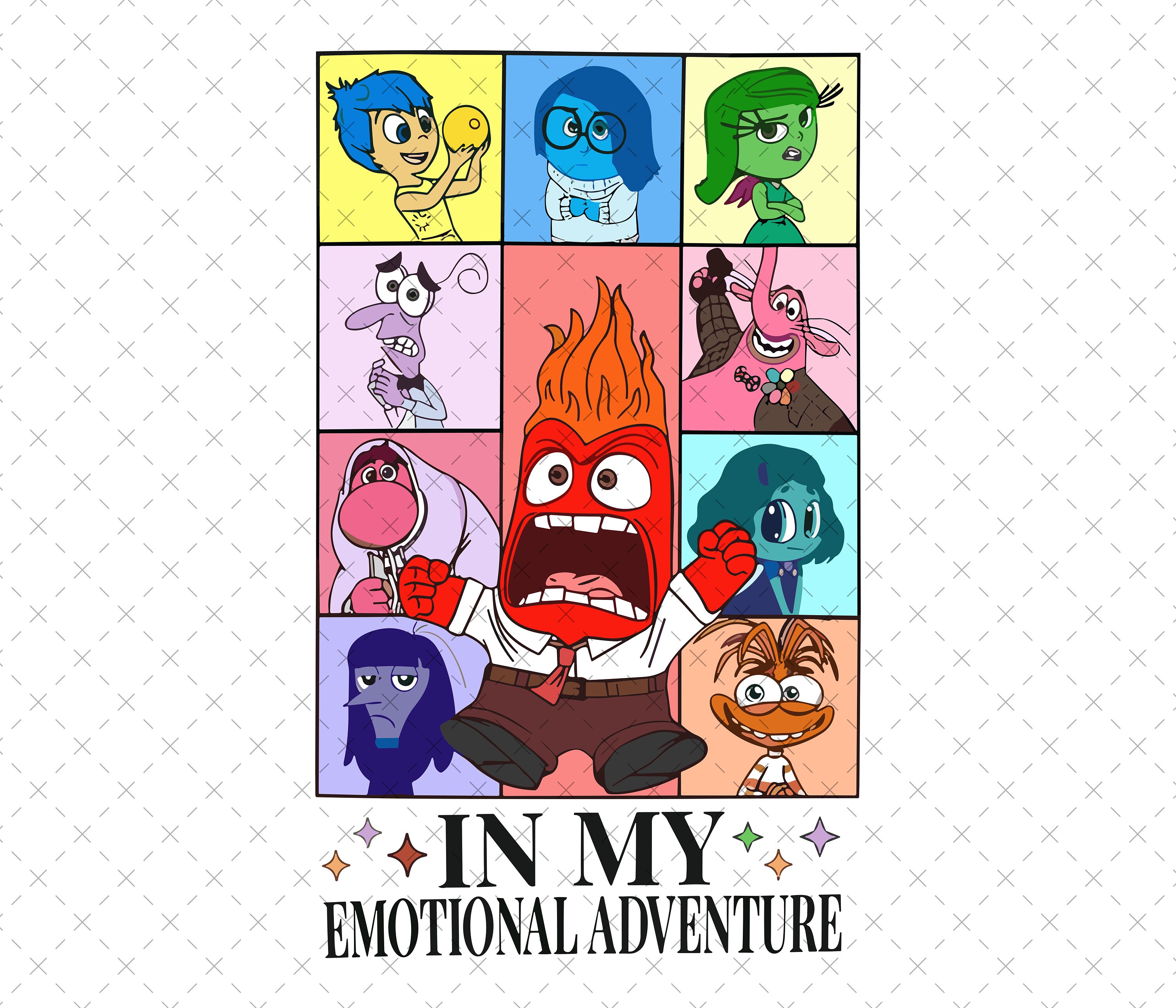 Inside Out 2 PNG SVG, Inside Out 2 Anger, Joy, Disgust, Sadness, Fear ...