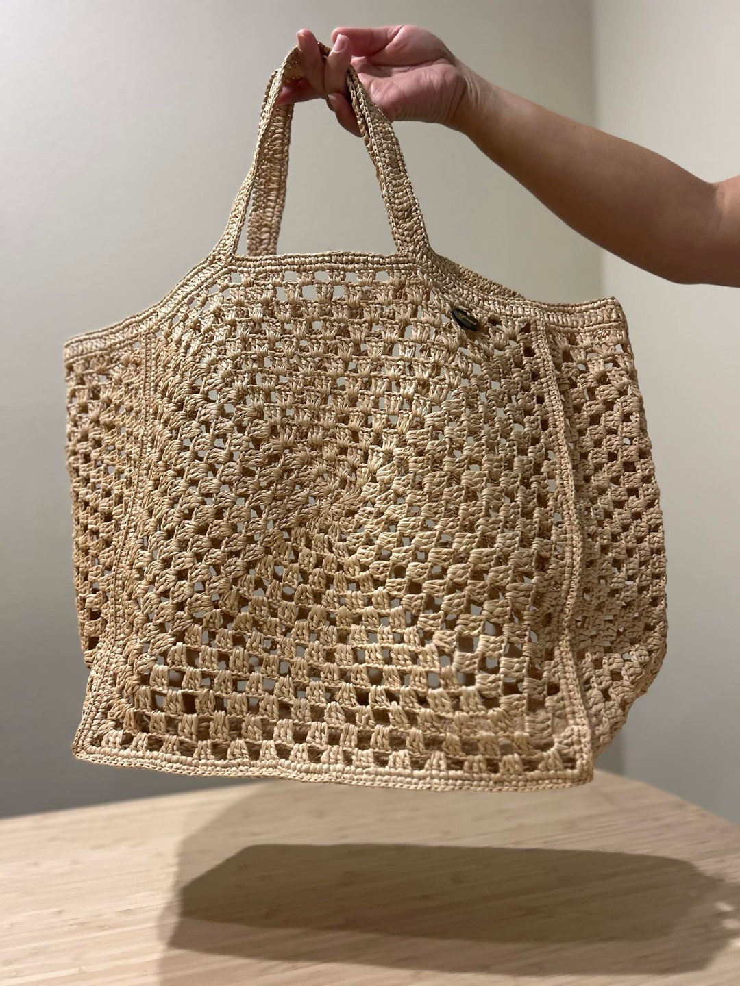 Handwoven Raffia Tote Bag - Etsy