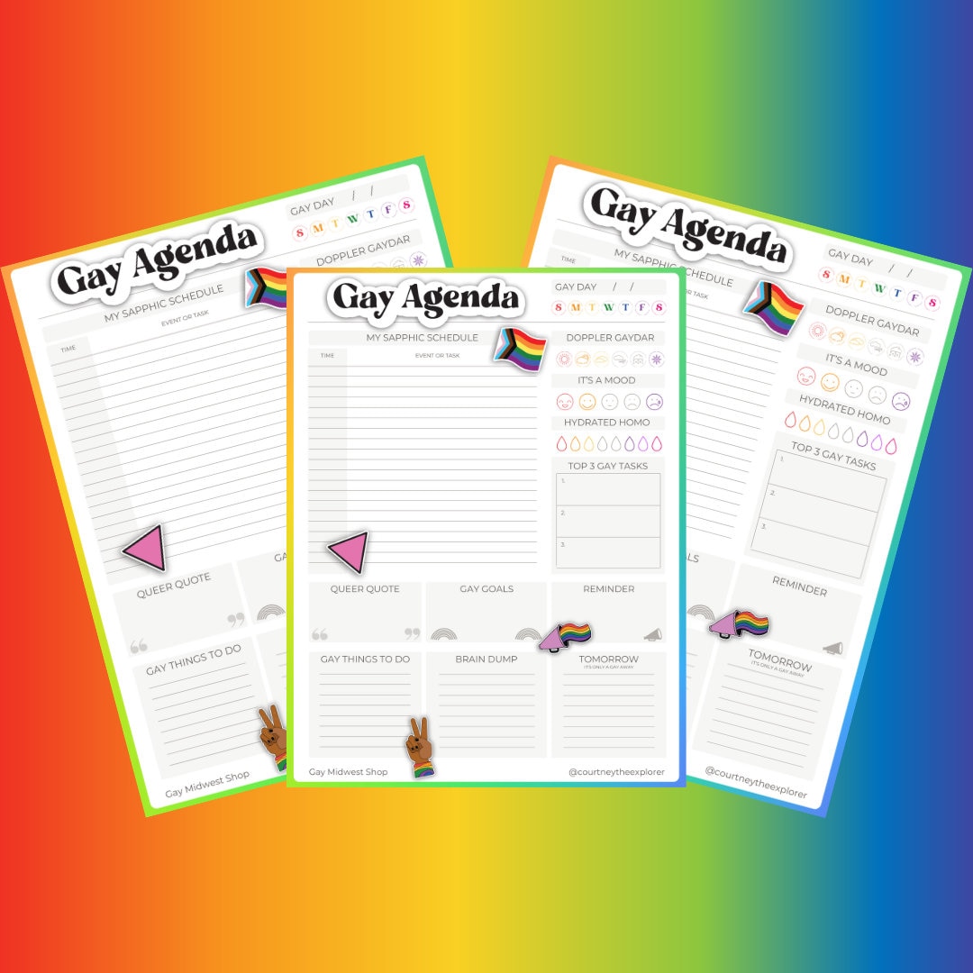 The Gay Agenda: Daily Agenda Digital, Printable Download + *v Gay* - Etsy