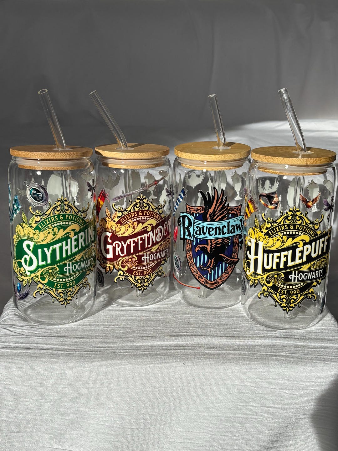 Harry Potter Glass Tumbler | 16oz | Cofee/ Tea/ Smoothies Drinks - Etsy