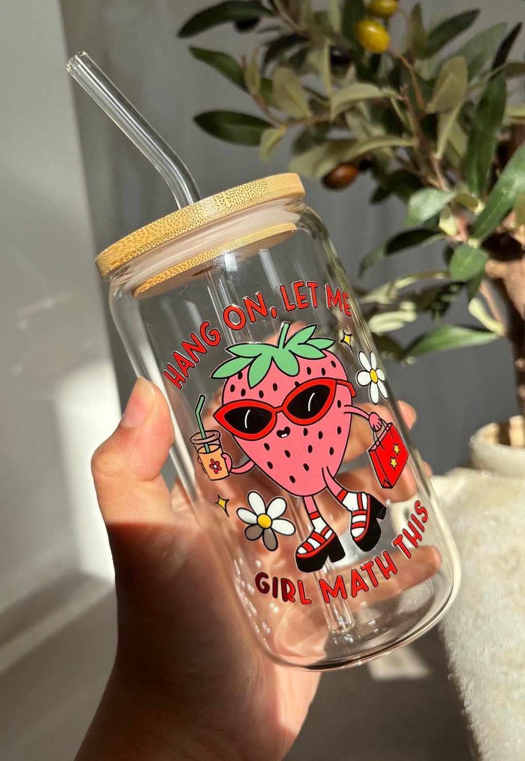 Girl Math Glass Tumbler 16 Oz Coffee/tea/smoothies Drinks Cup - Etsy