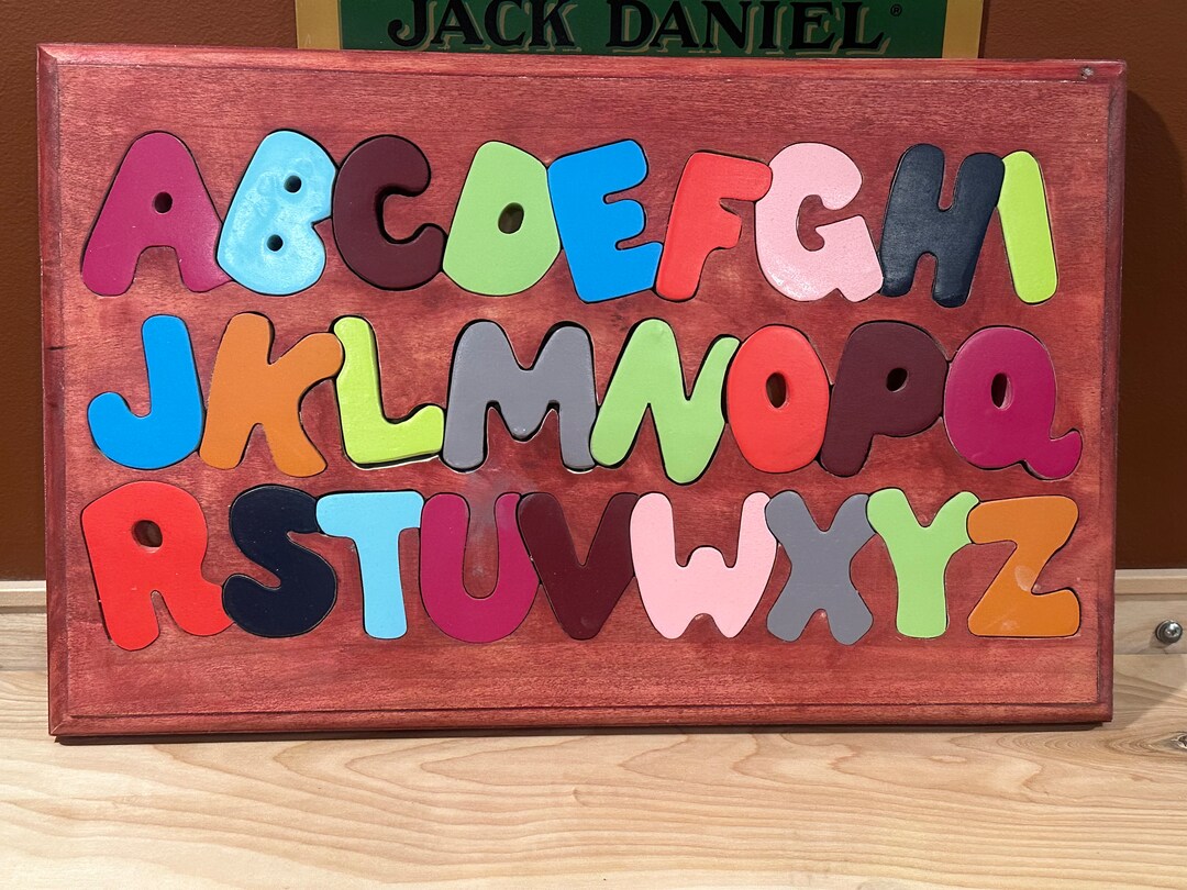 Educational Wooden Alphabet Puzzle for Kids, Large Size 11” X 18 - Etsy