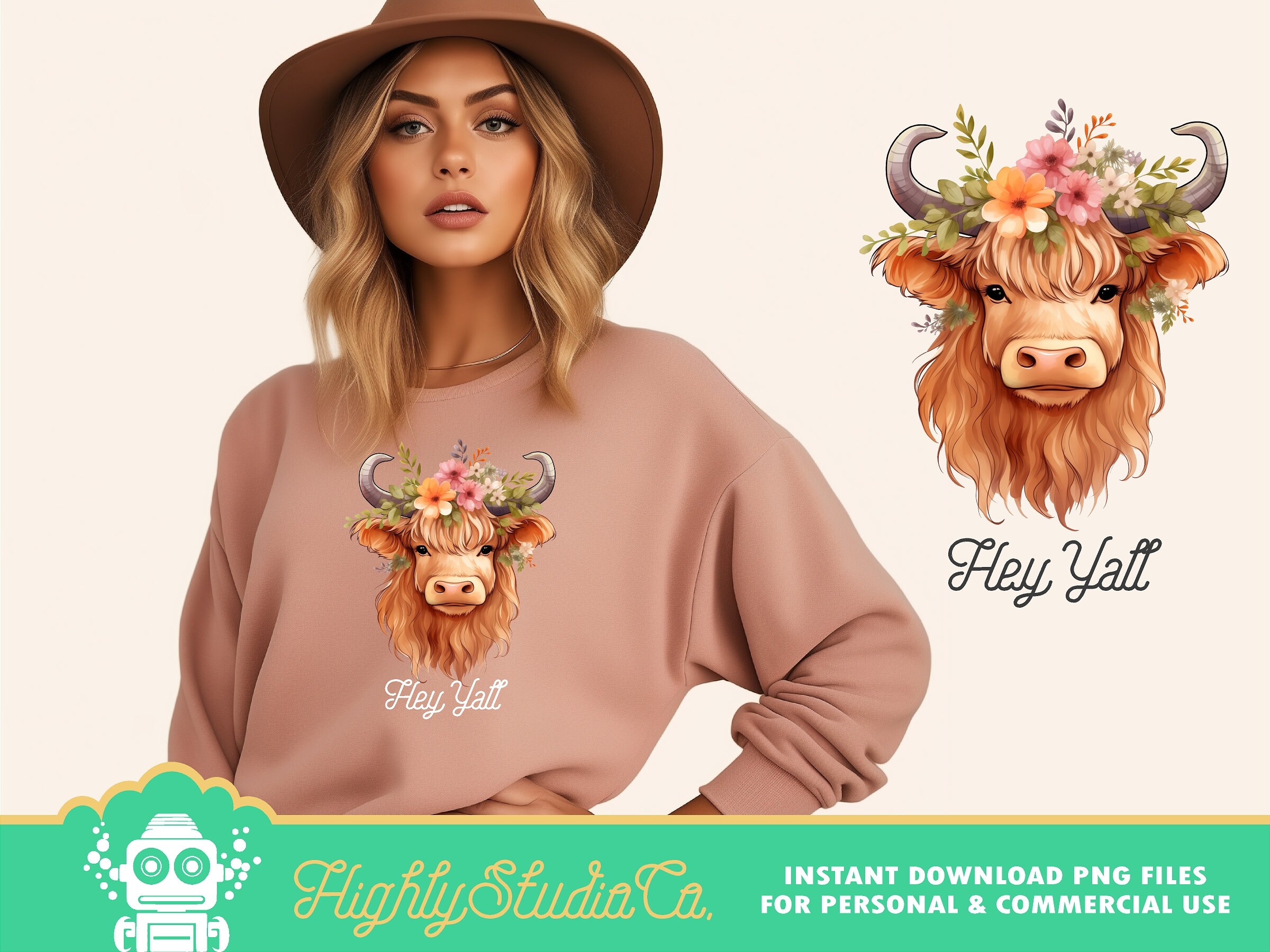 Highland Cow, Highland Cow PNG, Highland Cow Design, Sublimation Design ...