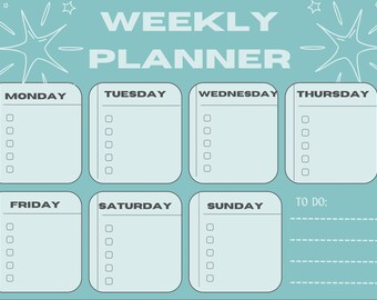 Fairycore Green Digital Weekly Planner Template - Etsy