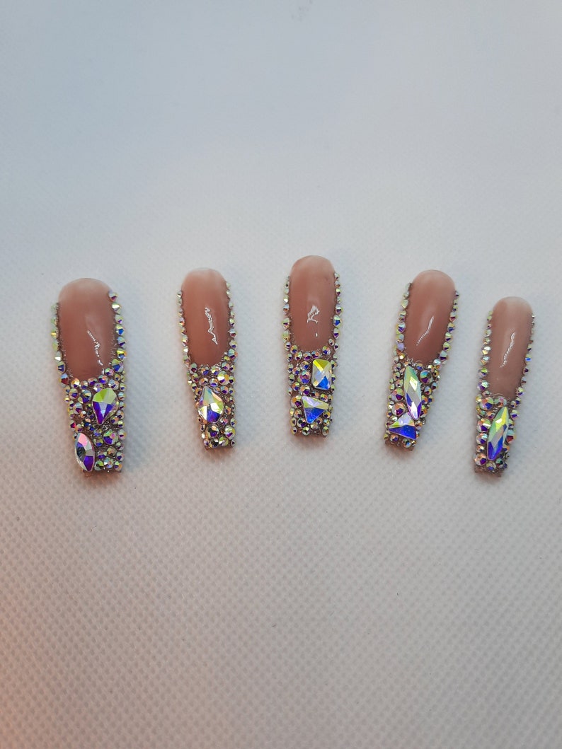 Bling It Press on Nails/ Hand Painted Press on Nails/fake Nails/gel Nails - Etsy