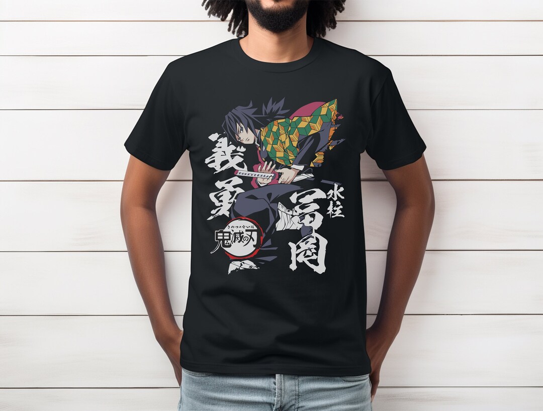 Giyu Tomioka Design T-shirt Otaku Merch Gift Japanese Street Wear Anime ...