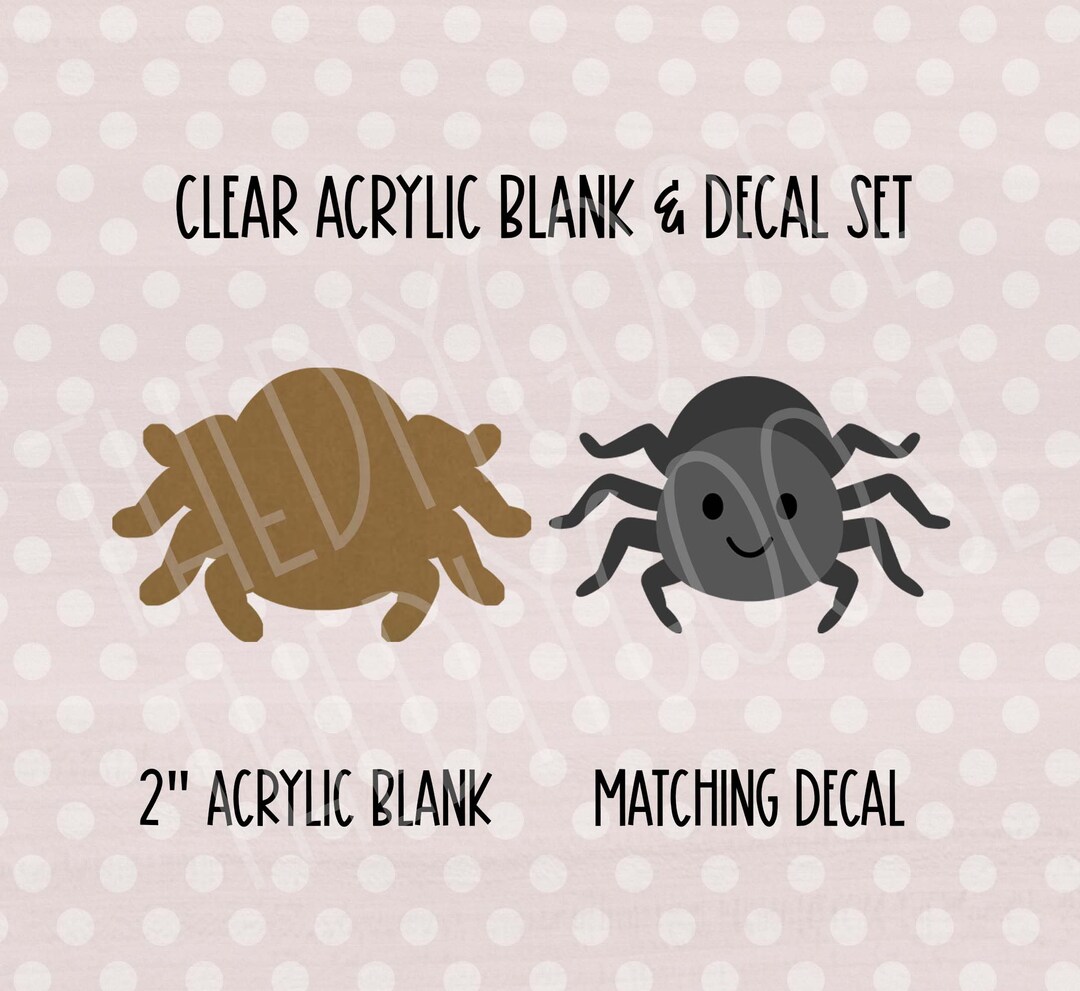 Cute Spider Clear Acrylic Blank and Decal Set, Halloween Acrylic Blank ...