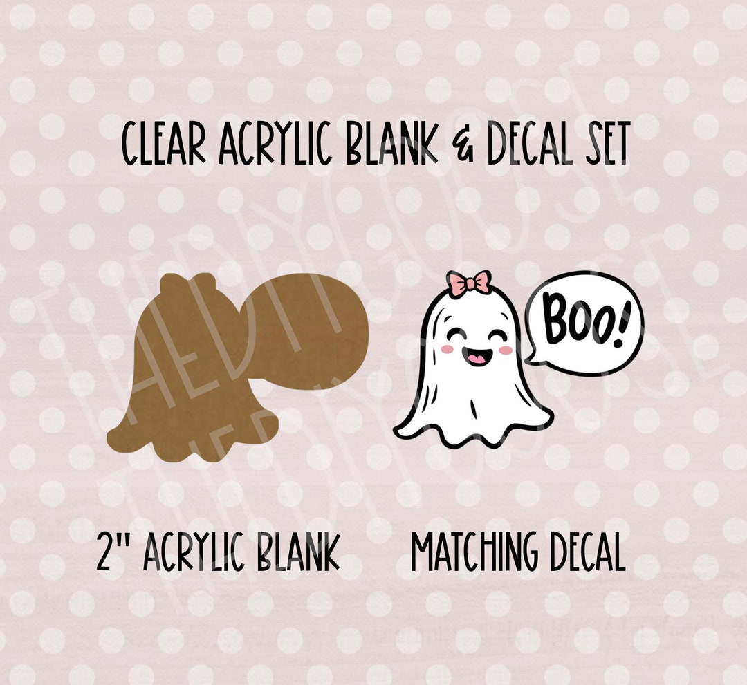 Boo Ghost Clear Acrylic Blank and Matching Decal Halloween Clear ...