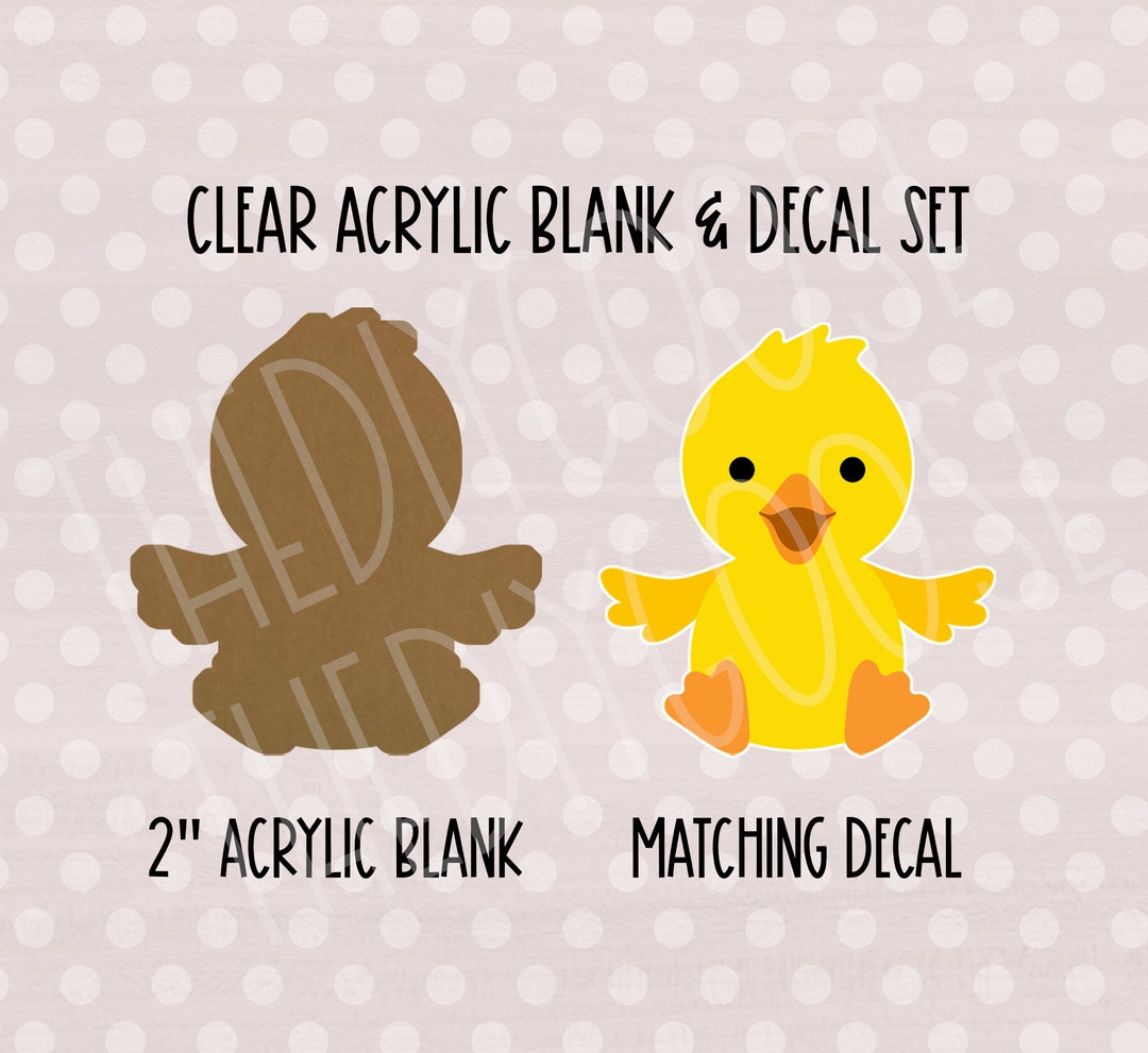 Cute Duck Acrylic Blank and Decal Set - Duck Clear Blank and Kiss Cut ...