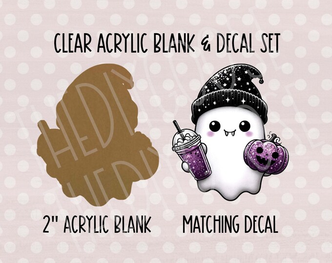 Vampire Ghost Clear Acrylic Blank and Matching Decal - Halloween Clear ...