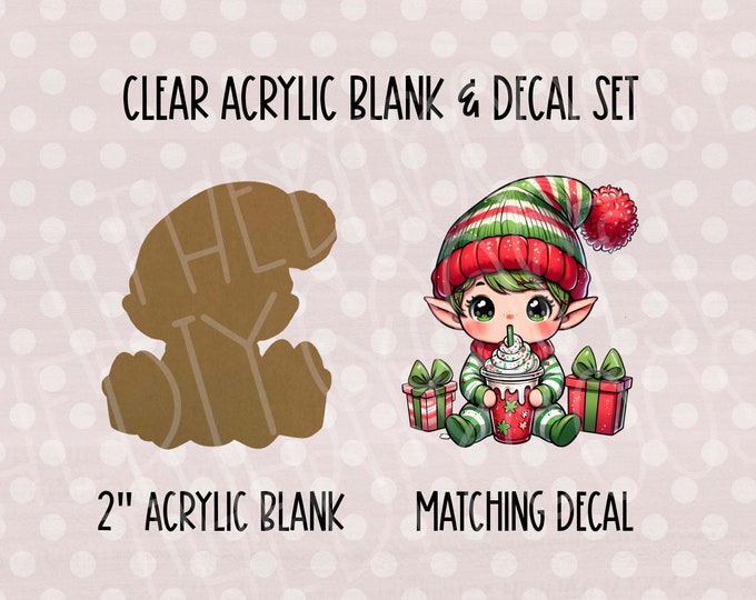 Cute Elf Acrylic Blank and Decal Set - DIY Badge Reel - Christmas ...