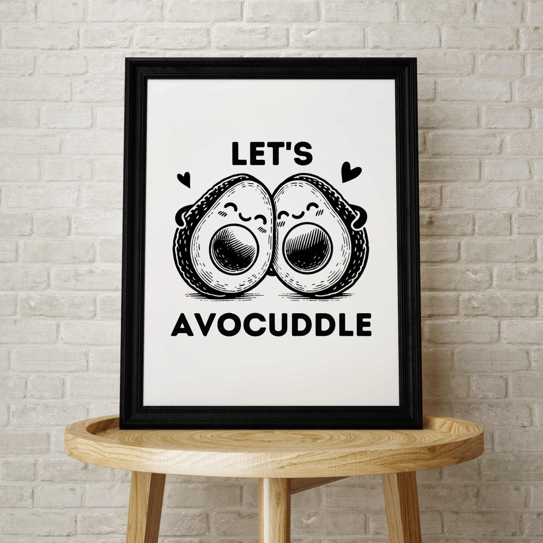 Let’s Avocuddle SVG - Cute Avocado Couple Cut File - Funny PNG T-shirt Design - Digital Download ...