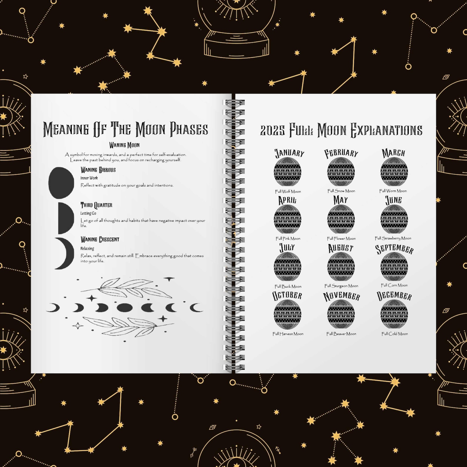 Moon Phase Planner Bundle 120-page Editable PDF With Lunar Calendar ...