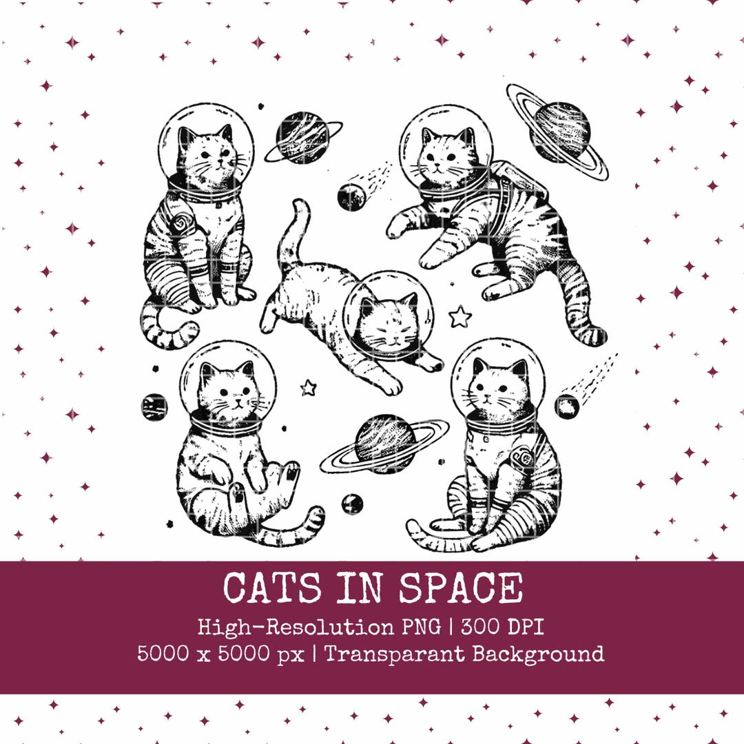 Space Cat Print, Astronaut Cat Wall Art, Galaxy Cat Illustration, Sci ...