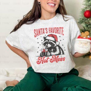 Santa's Favorite Hot Mess Racoon, Hot Mess PNG, Christmas Png ...