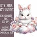 Cute Pink Baby Bunny PNG Clipart - Etsy