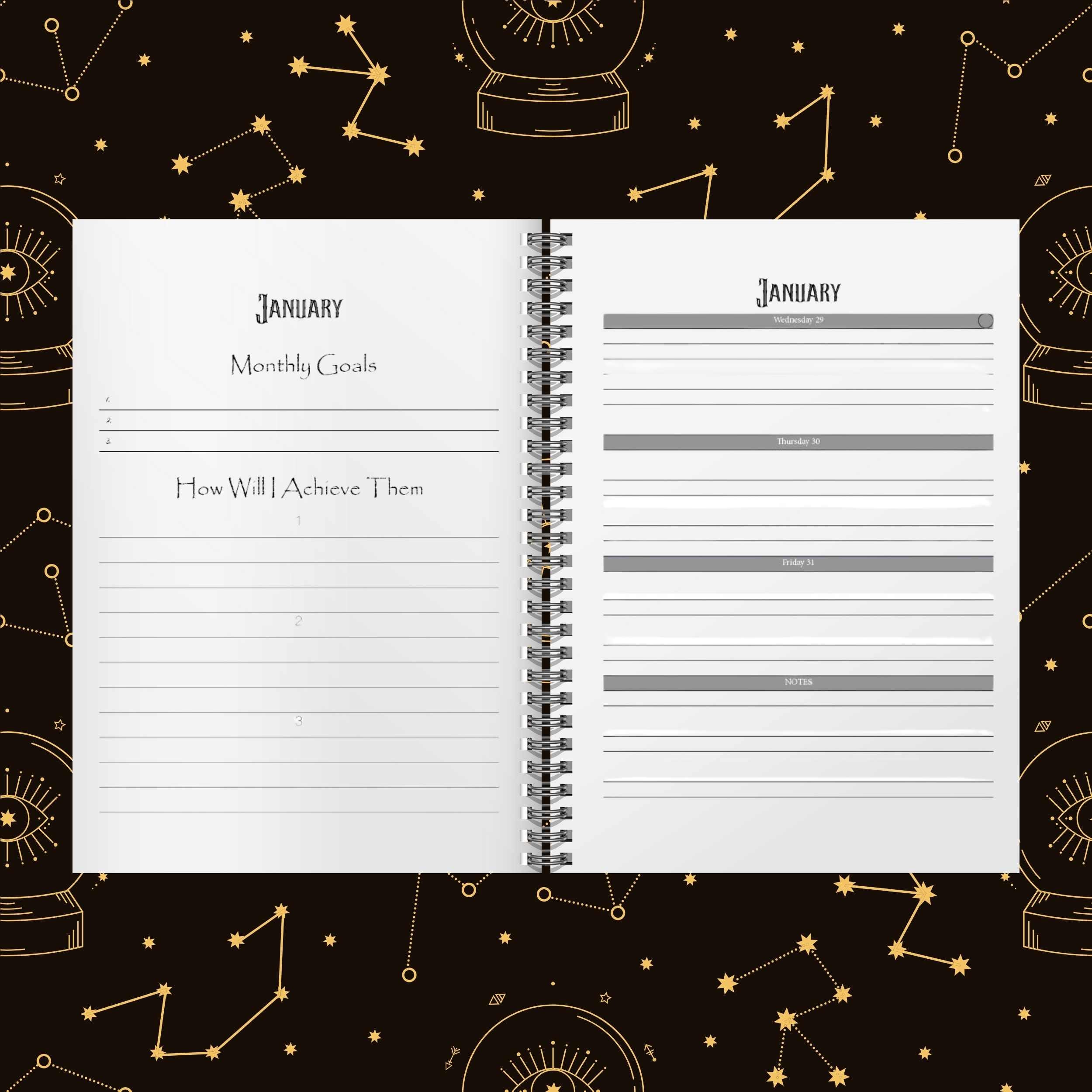 Moon Phase Planner Bundle 120-page Editable PDF With Lunar Calendar ...