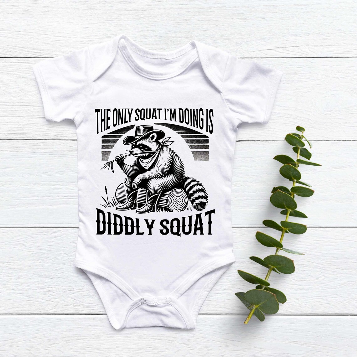 The Only Squat I'm Doing is Diddly Squat Raccoon PNG | Cut Print Laser ...