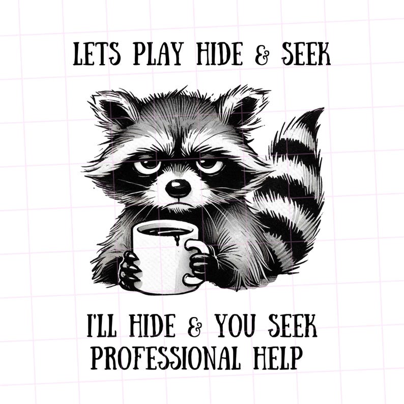 Sarcastic Raccoon PNG Bundle - Funny Raccoon Clipart - Sublimation Art ...