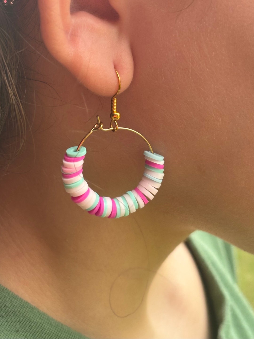 Preppy Pastel Clay Bead Earrings - Etsy