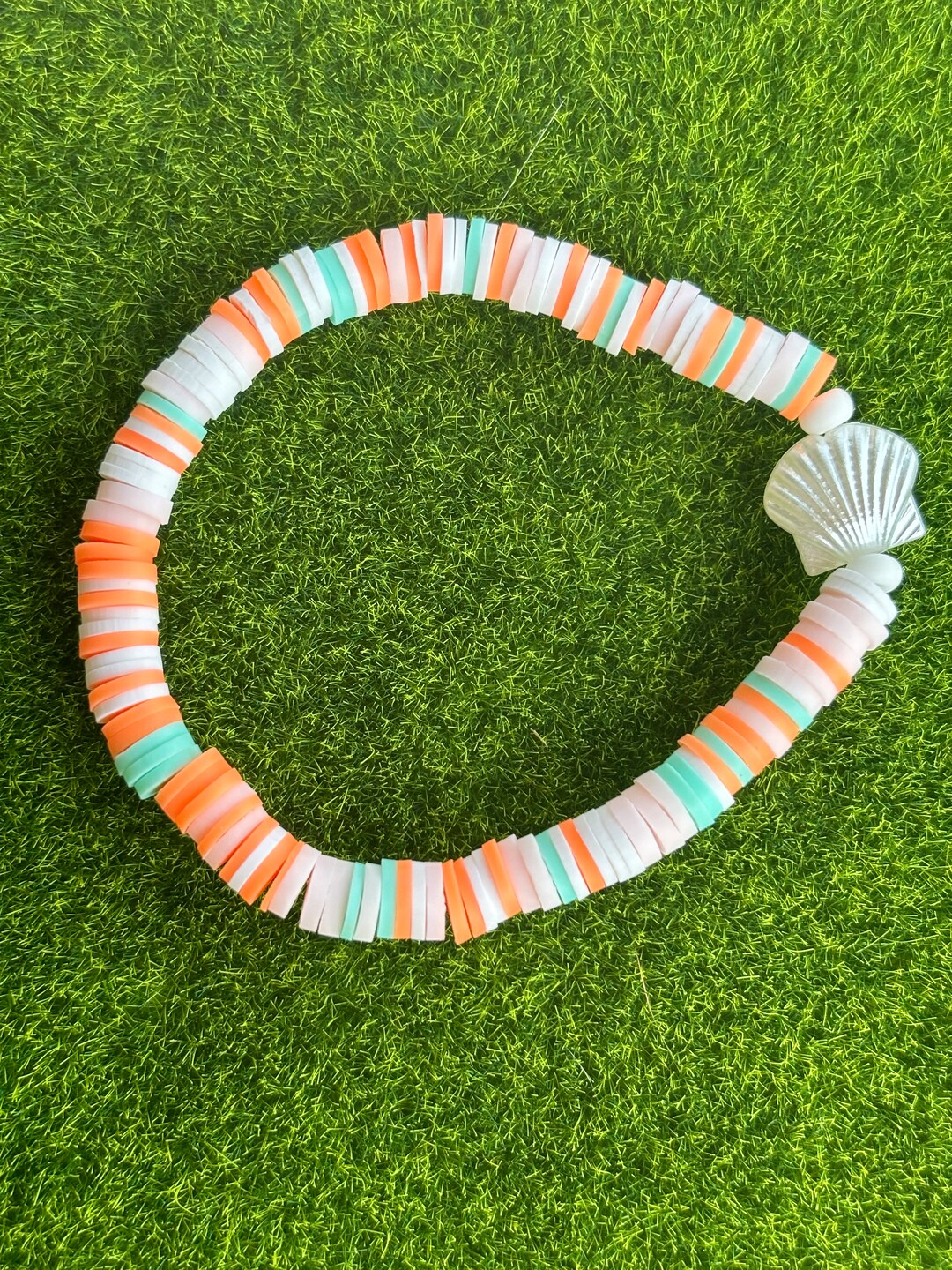 Beachy Preppy Clay Bead Bracelet - Etsy