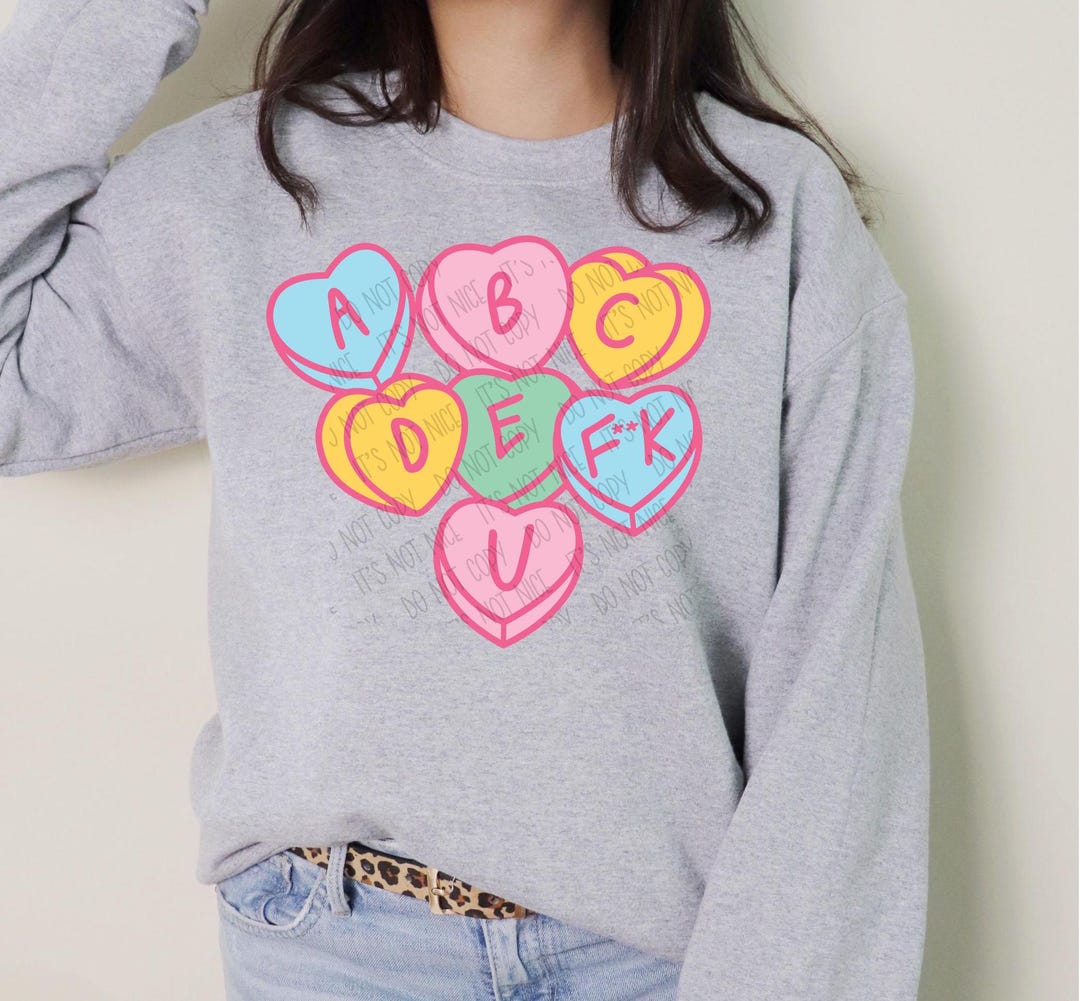 ABCD FU Funny Candy Hearts - PNG, Great for Sublimation, 300DPI - Etsy