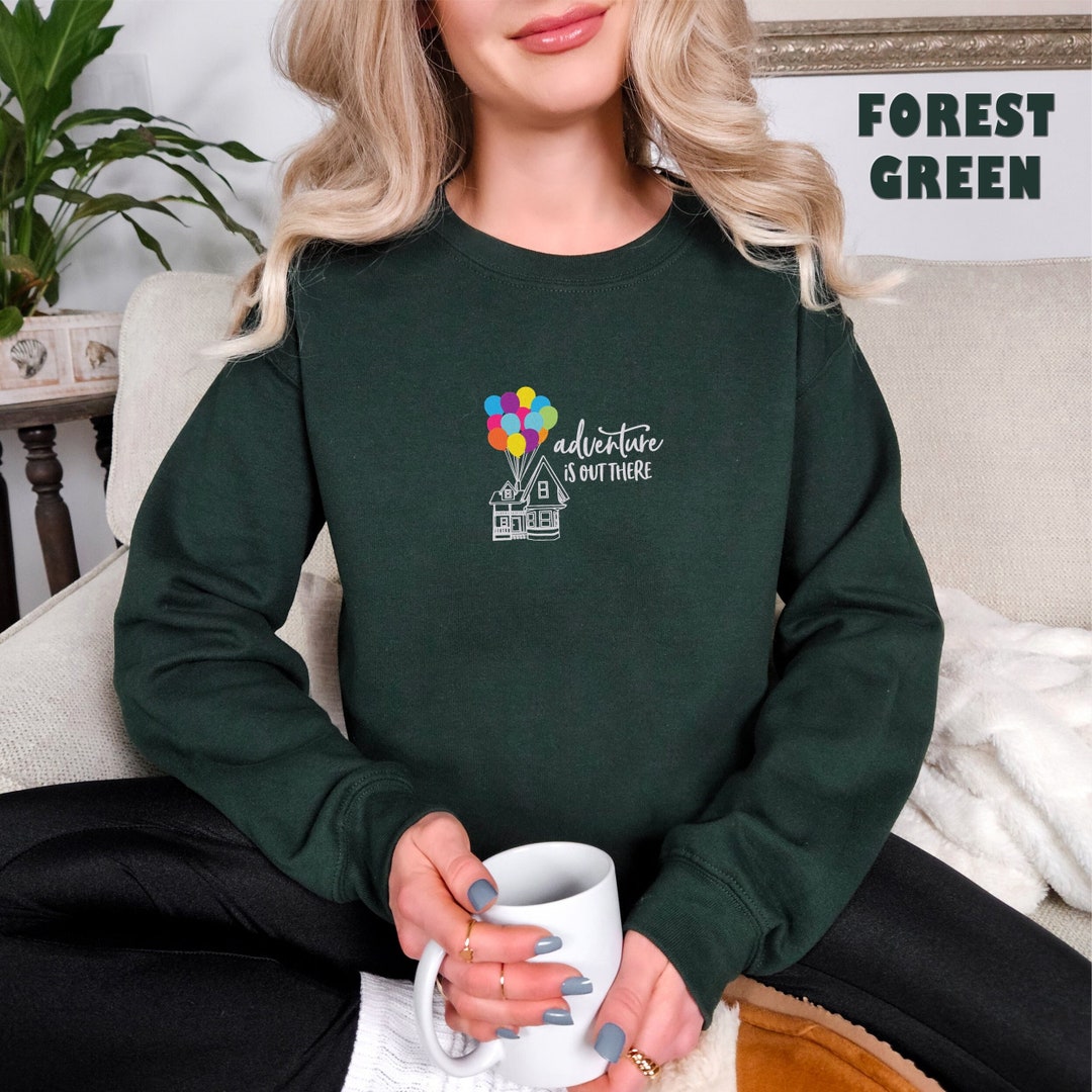 Embroidered Adventure is Out There Sweatshirt, Adventure Balloon Sweat ...