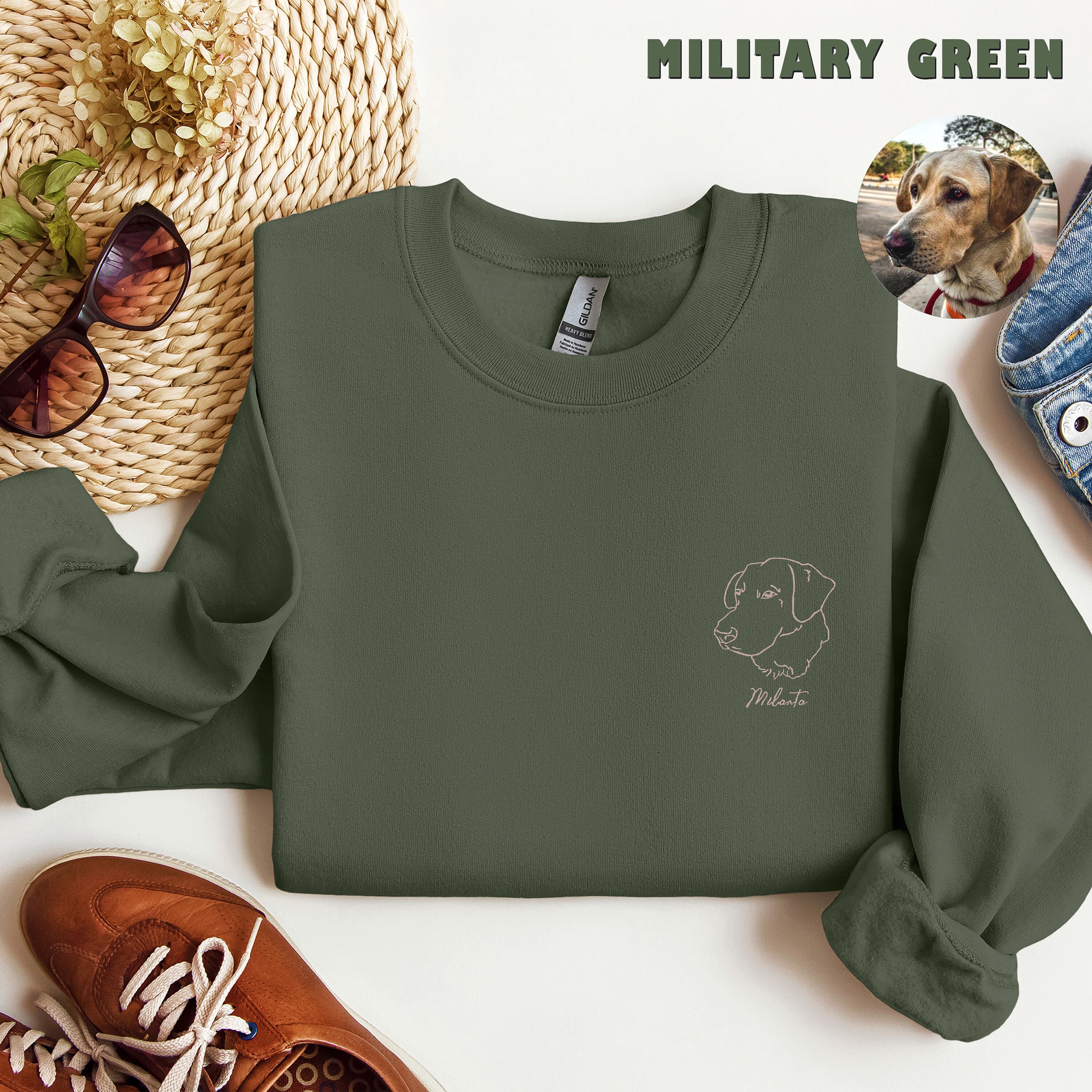 Embroidered Custom Pet Sweatshirt, Custom Dog Sweater, Personalized Dog ...