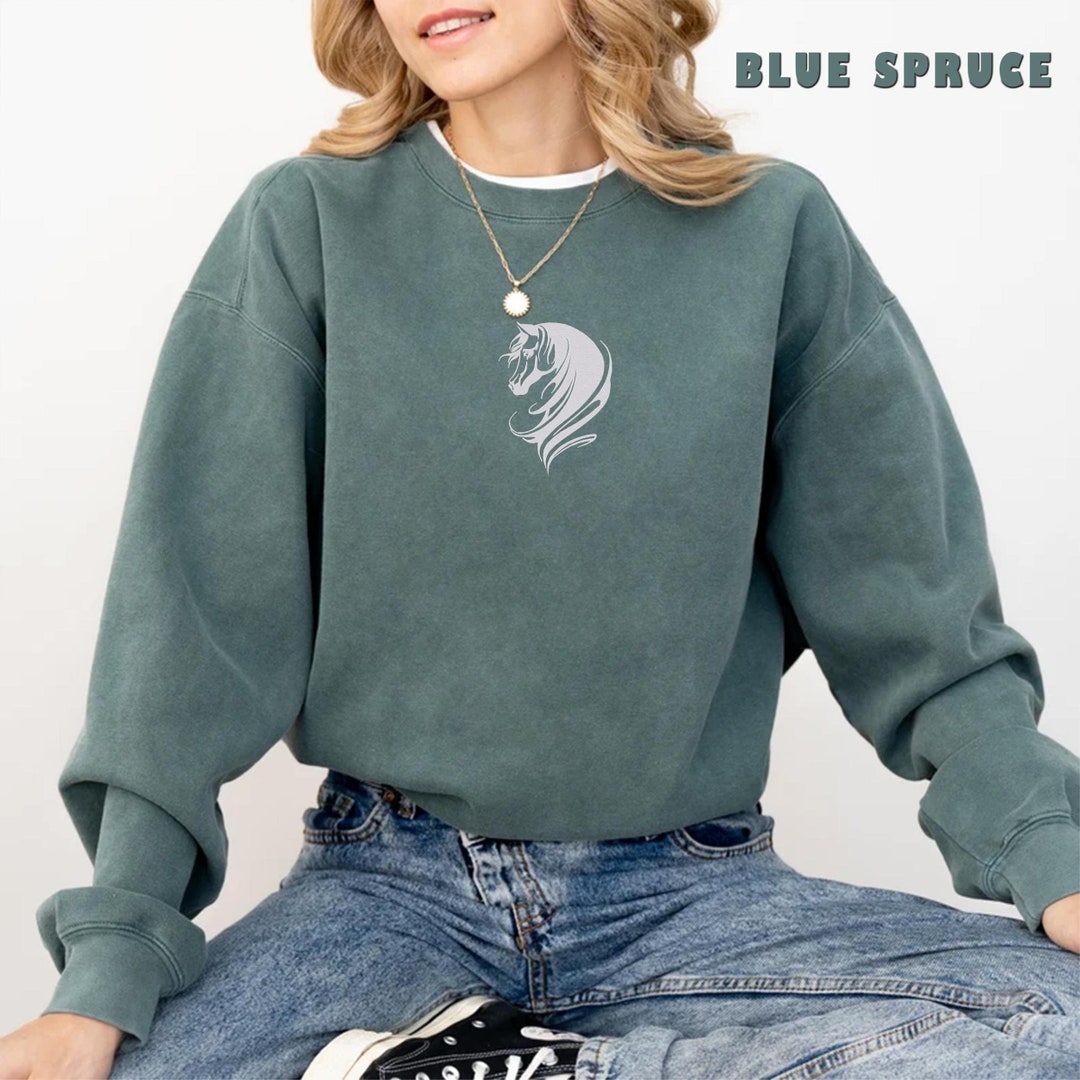 Embroidered Western Sweater, Horse Sweater, Cowgirl Sweater, Ranch Girl ...