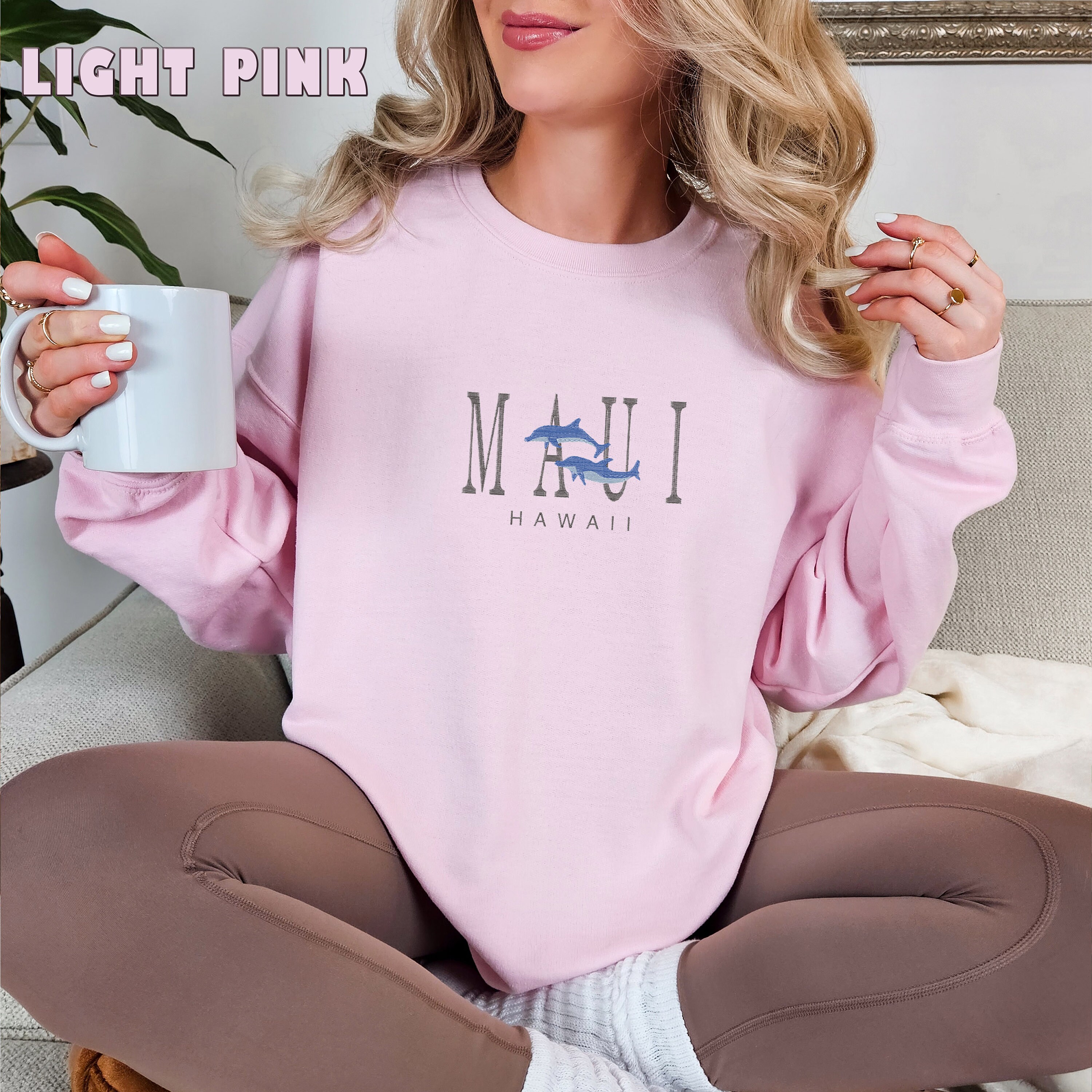 Embroidered Maui Hawaii Sweatshirt, Hawaii Shirt, Crewneck Sweatshirt ...