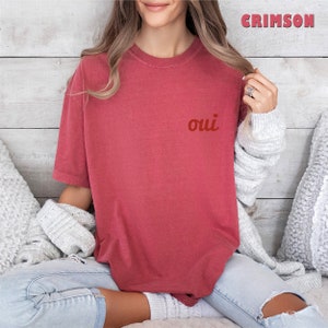 Embroidered Oui T-shirt, French T-shirt, Paris Vacation Shirt, French ...