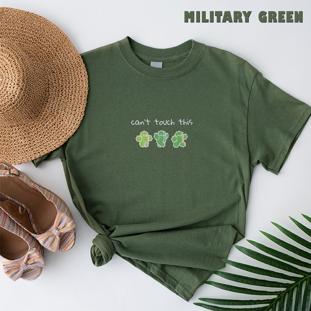 Embroidered Can't Touch This T-shirt, Cactus Plant T-shirt, Funny ...