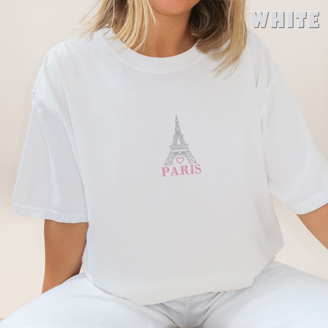 Embroidered Eiffel Tower T-shirt, France Paris Shirt, Vacation in Paris ...
