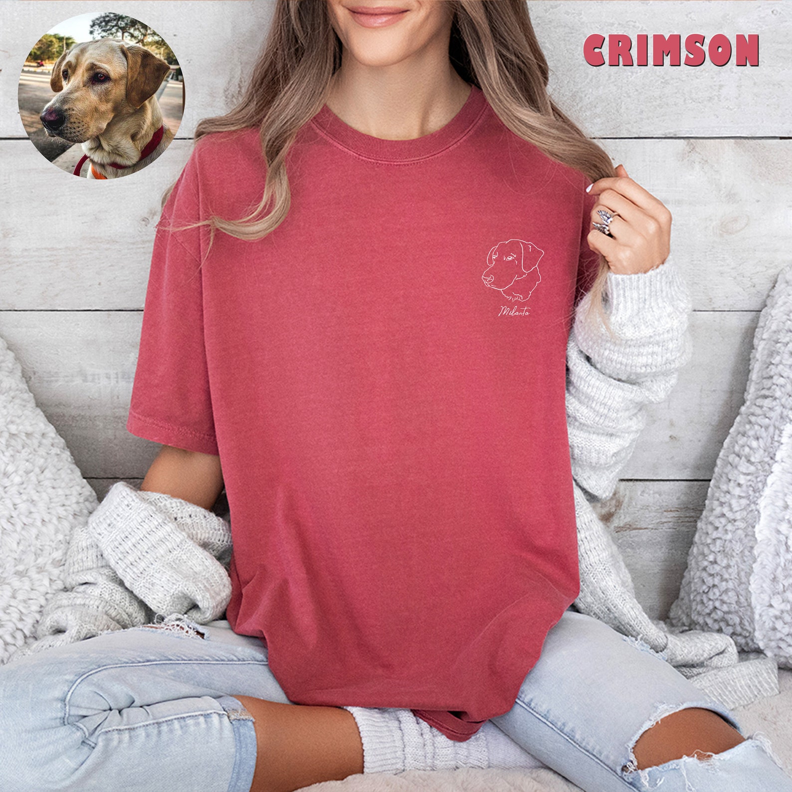 Embroidered Custom Pet T-shirt, Custom Dog Shirt, Personalized Dog T ...