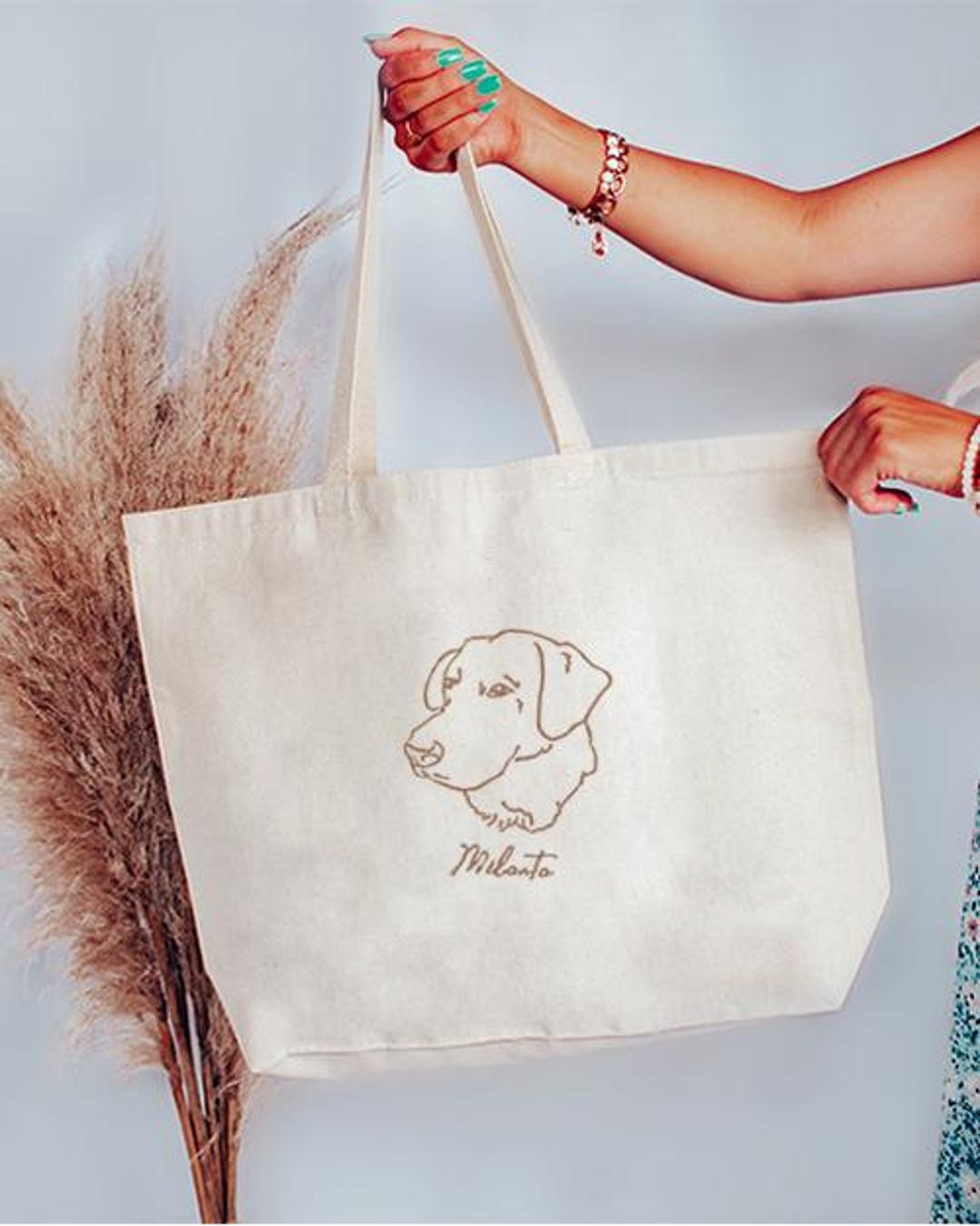 Embroidered Custom Pet Tote Bag, Custom Dog Bag, Personalized Gift ...