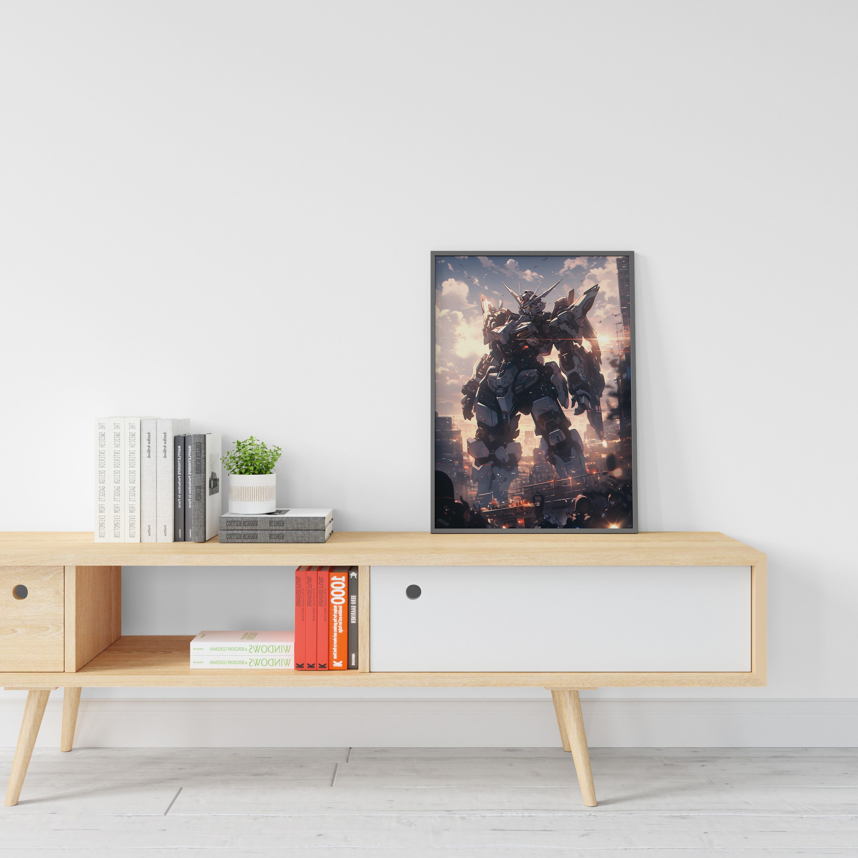 Scifi Mech Poster Inspired by Gundam, Anime Mecha Fan Art Scifi Print ...