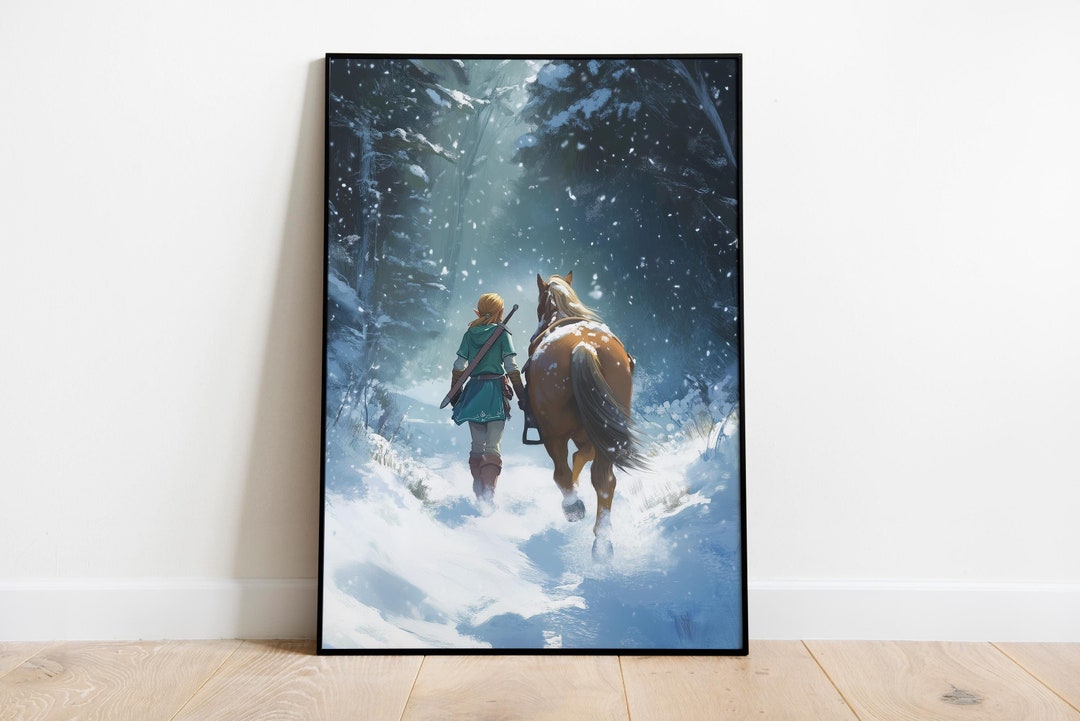 Snowy Forest Link Poster: Zelda Fan Art Print - Etsy