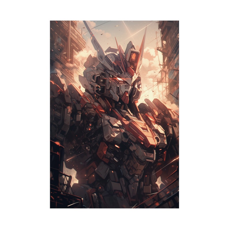 Gundam Inspired Mech Poster: Anime Sci-fi Wall Art - Etsy